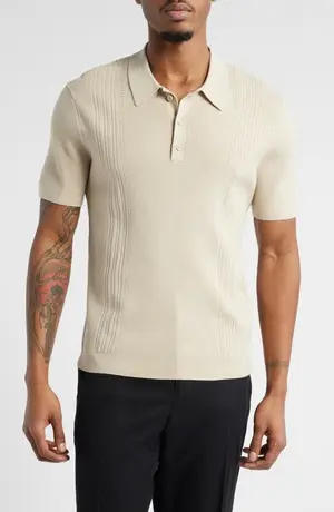 OPEN EDIT Rib Polo Sweater