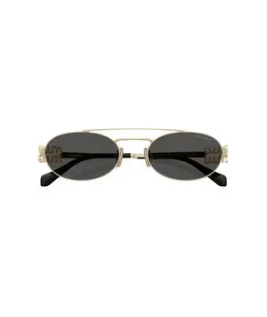 Miu Miu 53mm Oval Sunglasses - Pale Gold