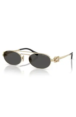 Miu Miu 53mm Oval Sunglasses - Pale Gold