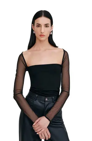MARCELLA Lucia Long Sleeve Top - Black
