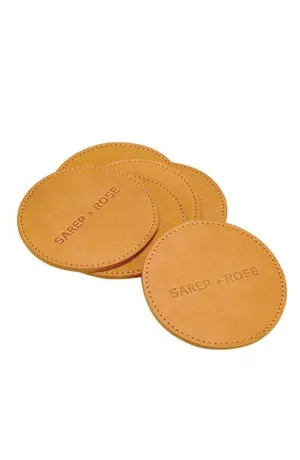 SAREP + ROSE Leather Coasters - Tan