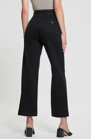 Guess Dakota High-waist Wide-leg Cropped Jeans