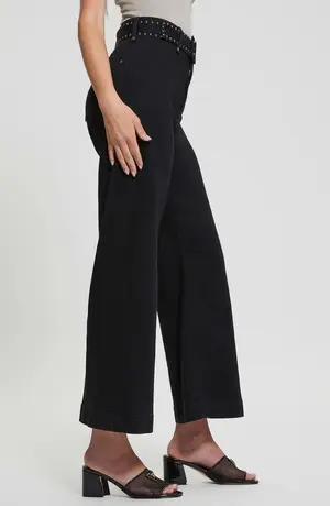 Guess Dakota High-waist Wide-leg Cropped Jeans