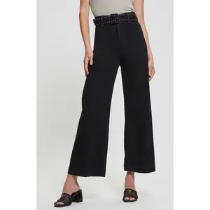Guess Dakota High-waist Wide-leg Cropped Jeans - Deeper Black