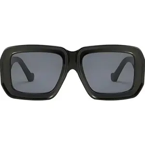 FIFTH & NINTH Brooke Polarized Square Sunglasses - Black / Black