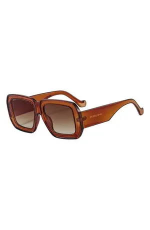 FIFTH & NINTH Brooke Polarized Square Sunglasses - Brown / Brown
