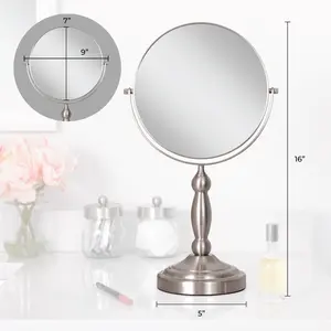 ZADRO Makeup Mirror With 10x/1x Magnifications - Satin Nickel