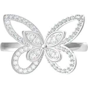 DONATELLO GIAN Name Crystal Butterfly Ring - Silver