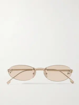 Fendi Rimless Oval Sunglasses - Rose Gold