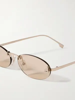 Fendi Rimless Oval Sunglasses - Rose Gold