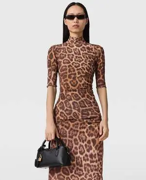 Stella McCartney Leopard High-neck Top