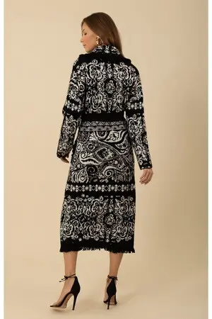 Hale Bob Haisley Wool Blend Jacquard Sweater Maxi