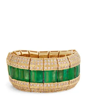 Shay Emerald And Diamond Ring - Gold