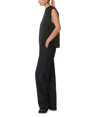 Whistles Wool Sleeveless Tank Top - Black