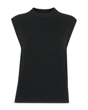 Whistles Wool Sleeveless Tank Top - Black