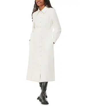 Whistles Harlowe Denim Midi Dress - Ivory