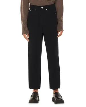 Whistles High Waist Cord Barrel Jeans - Black
