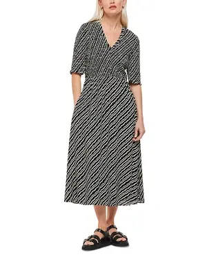 Whistles Petite Ruched Midi Dress