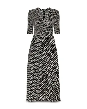 Whistles Petite Ruched Midi Dress