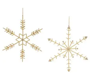 MELROSE Beaded Snowflake Ornament - One-color