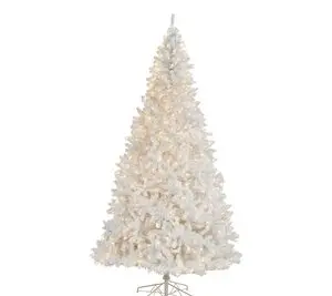 NEARLY NATURAL 11' White Christmas Tree With 10 00 Led Lights - One-color