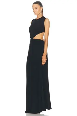 SID NEIGUM Twisted Cutout Maxi Dress - Black