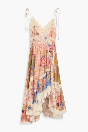 Zimmermann Lace-trimmed Floral-print Maxi Dress
