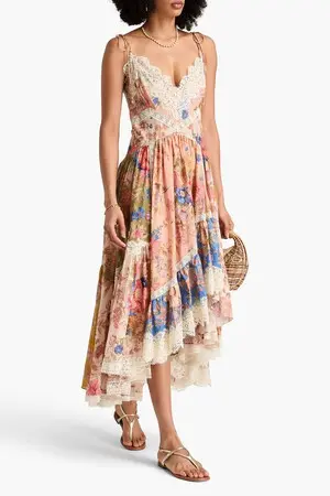Zimmermann Lace-trimmed Floral-print Maxi Dress