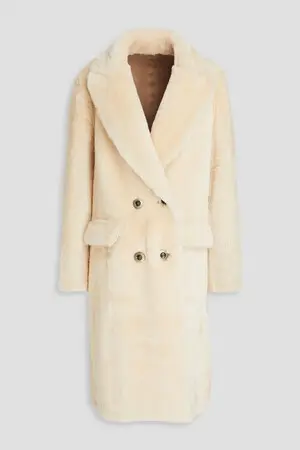 DOM GOOR Double-breasted Reversible Shearling Coat