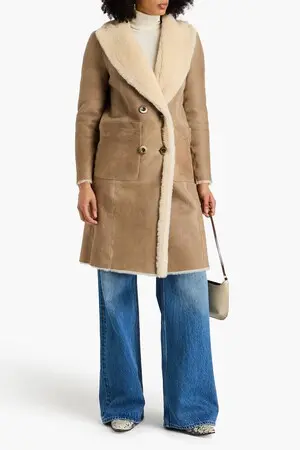 DOM GOOR Double-breasted Reversible Shearling Coat