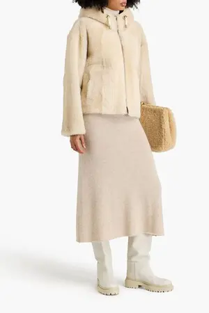 DOM GOOR Aviator Shearling Hooded Jacket