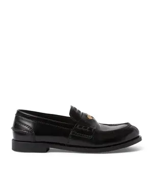 Miu Miu Brushed-leather Embossed Loafers