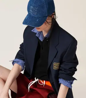 Miu Miu Denim Baseball Cap - Blue