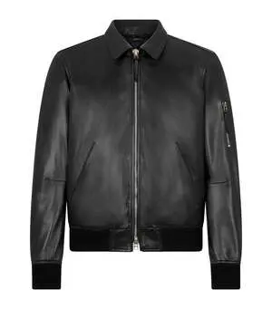 TOM FORD Leather Bomber Jacket - Black