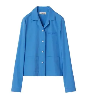 Miu Miu Cotton Poplin Shirt - Turquoise
