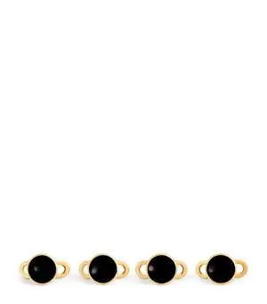 TOM FORD Yellow And Onyx Cufflinks - Gold