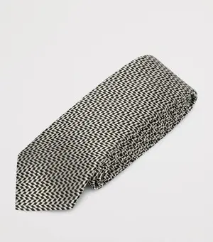 TOM FORD Silk Jacquard Standard Neck Tie - Black