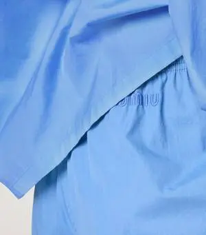 Miu Miu Embroidered Logo Pyjama Trousers - Turquoise