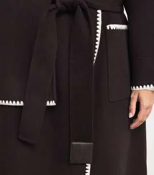 Maje Wool-blend Wrap Coat With Scarf