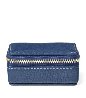 ASPINAL OF LONDON Small Leather Jewellery Case - Blue