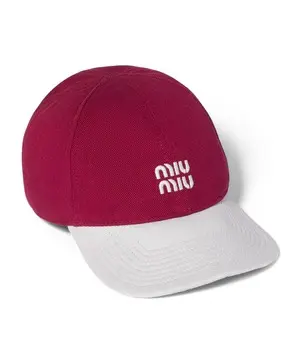 Miu Miu Miu Miu Embroidered Baseball Cap Red