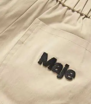 Maje Cotton Gabardine Wide-leg Trousers - Brown