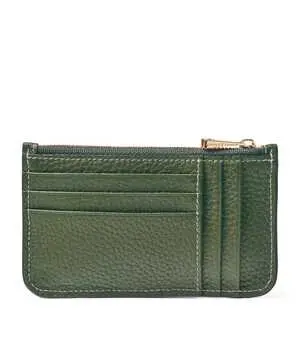 ASPINAL OF LONDON Leather Ella Card Holder Green