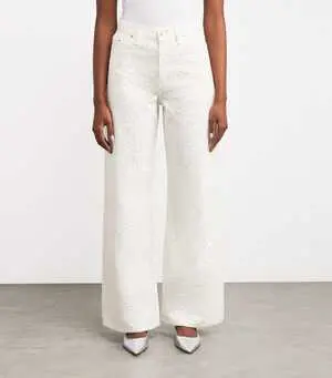 Maje Embellished Wide-leg Jeans