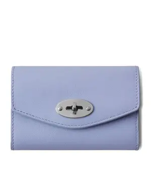 Mulberry Leather Folded Darley Wallet Purple