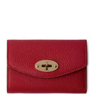 Mulberry Leather Folded Darley Wallet Red