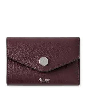 Mulberry Leather Folded Multi-card Wallet Red