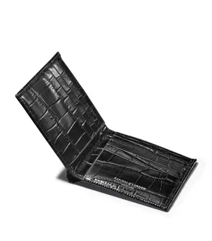 ASPINAL OF LONDON Croc-embossed Leather Bifold Wallet