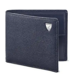ASPINAL OF LONDON Leather Bifold Coin Wallet - Navy