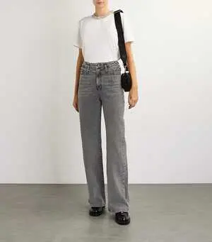 Maje Chain-detail Wide-leg Jeans - Black